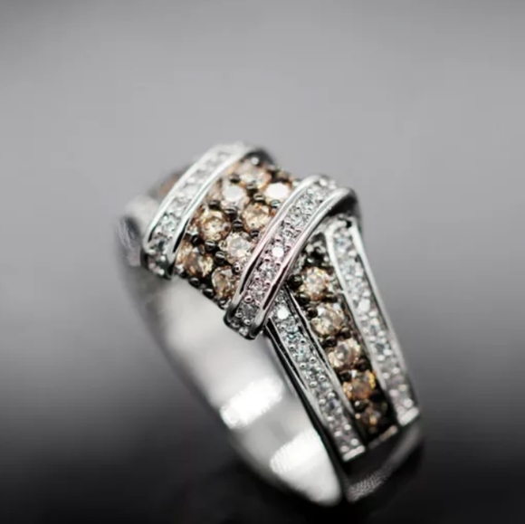 everrealli | Jewelry | 8k Brown Chocolate White Vanilla Diamond Ring ...